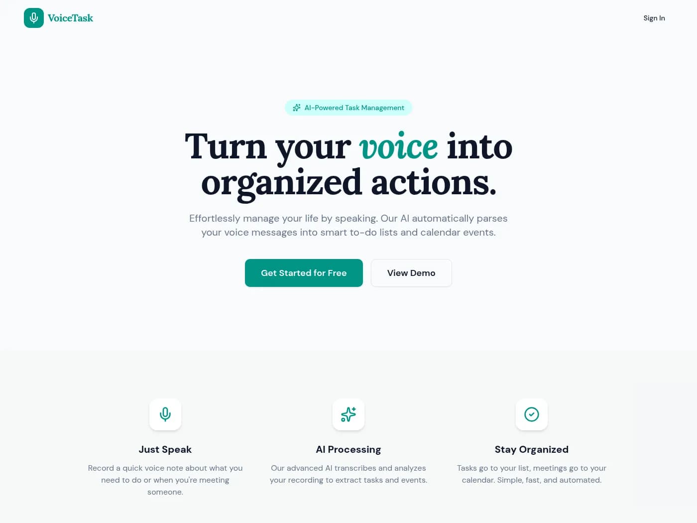 VoiceTask Organizer