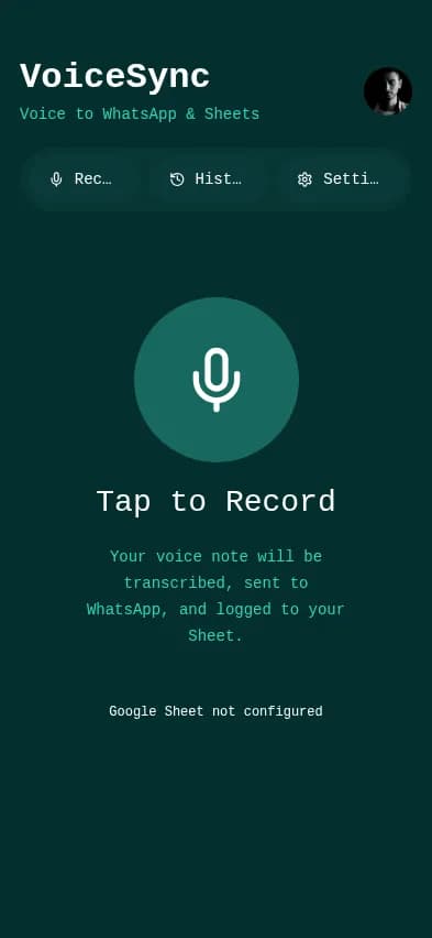 VoiceNote to WhatsApp Sheet