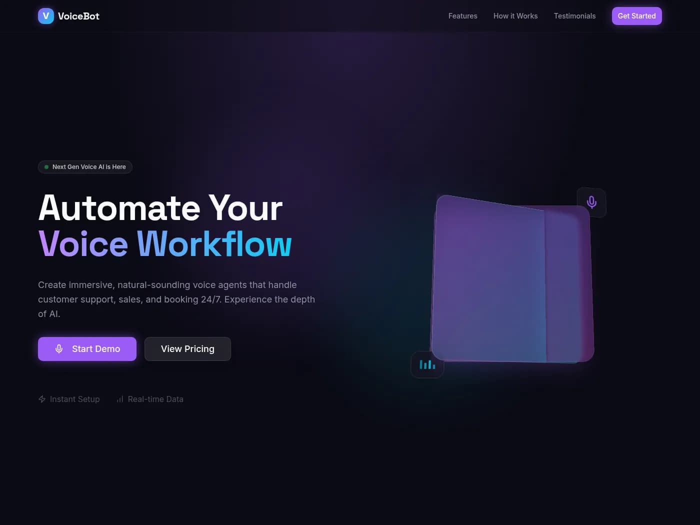 VoiceBot 3D Landing