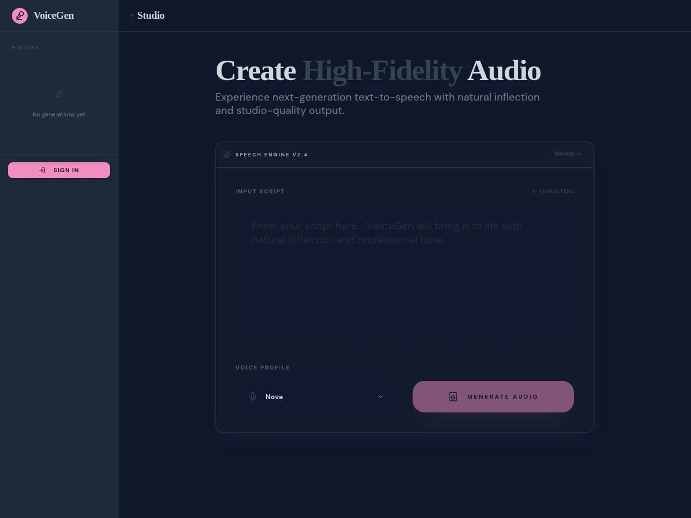 VoiceGen Web Studio
