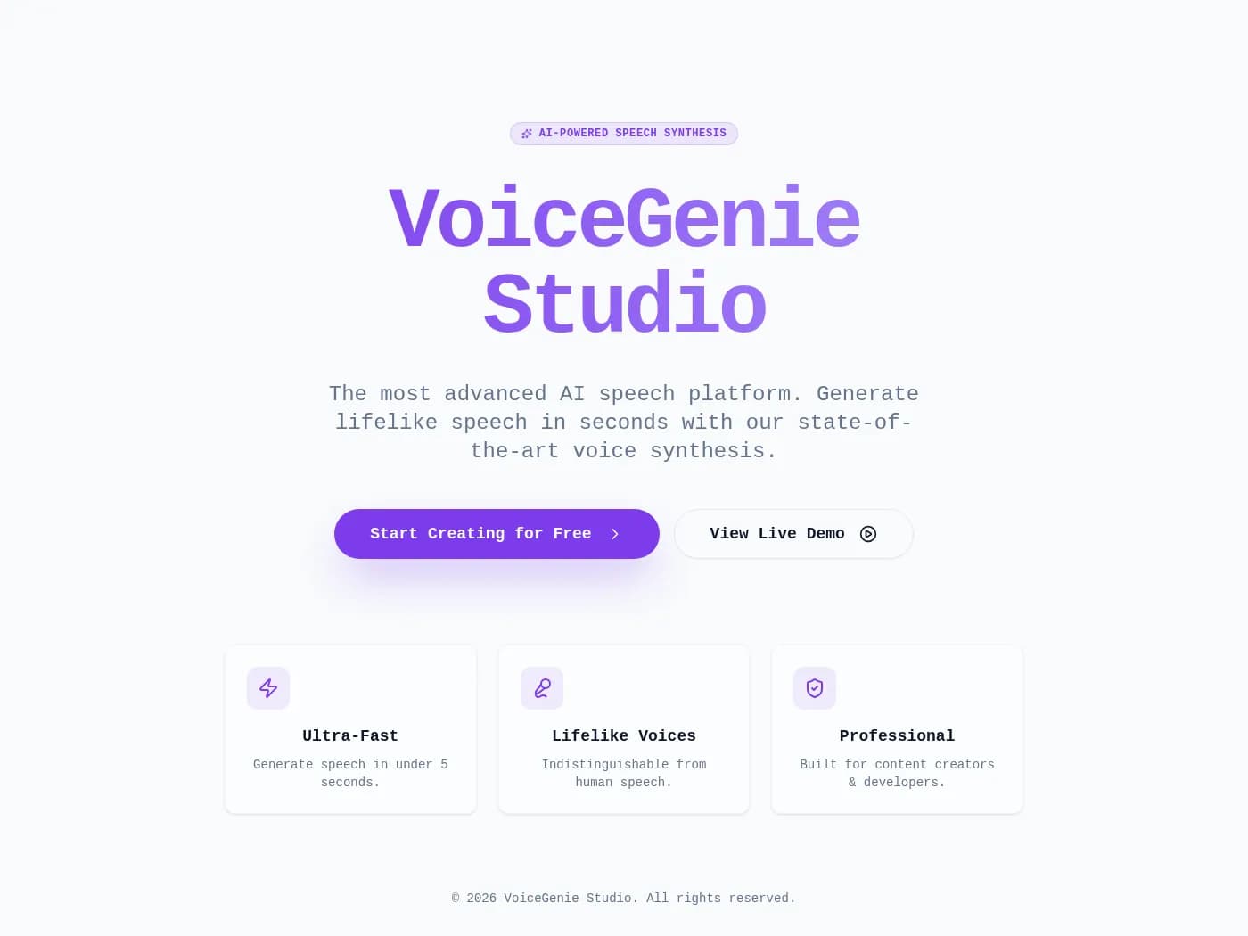 VoiceGenie Studio