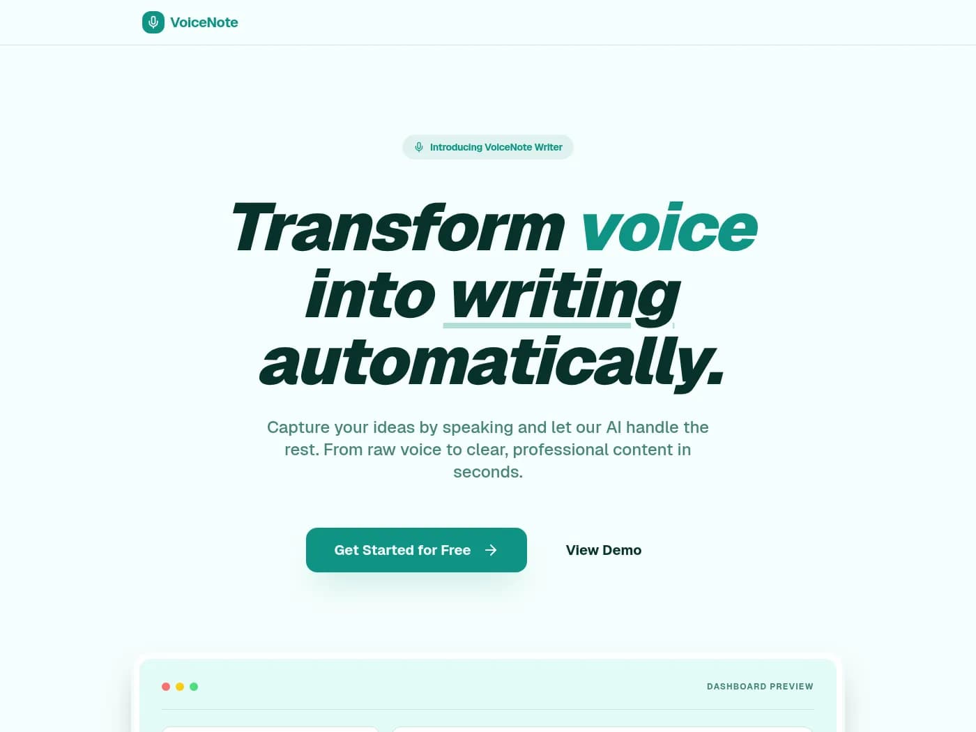 VoiceNote Writer