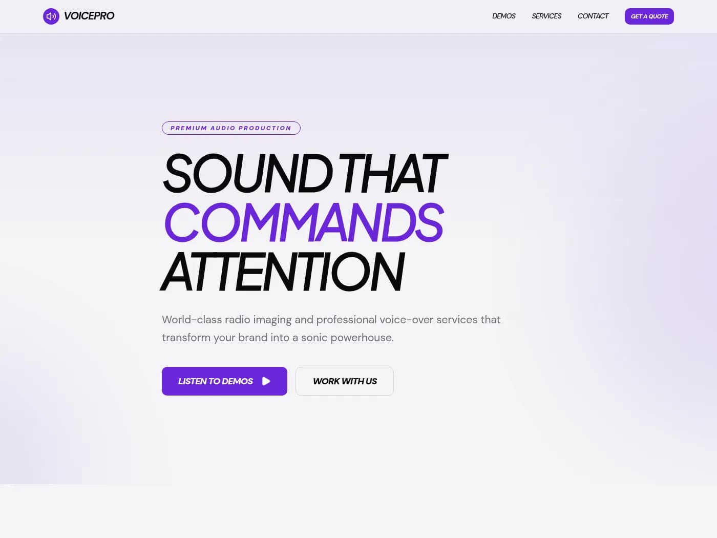 VoicePro Web Showcase