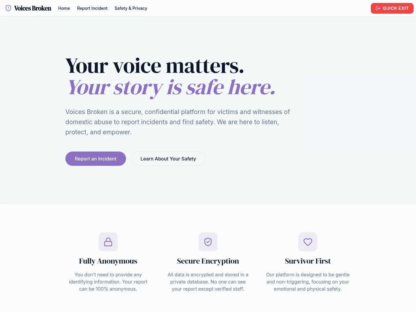 Voices Broken Platform
