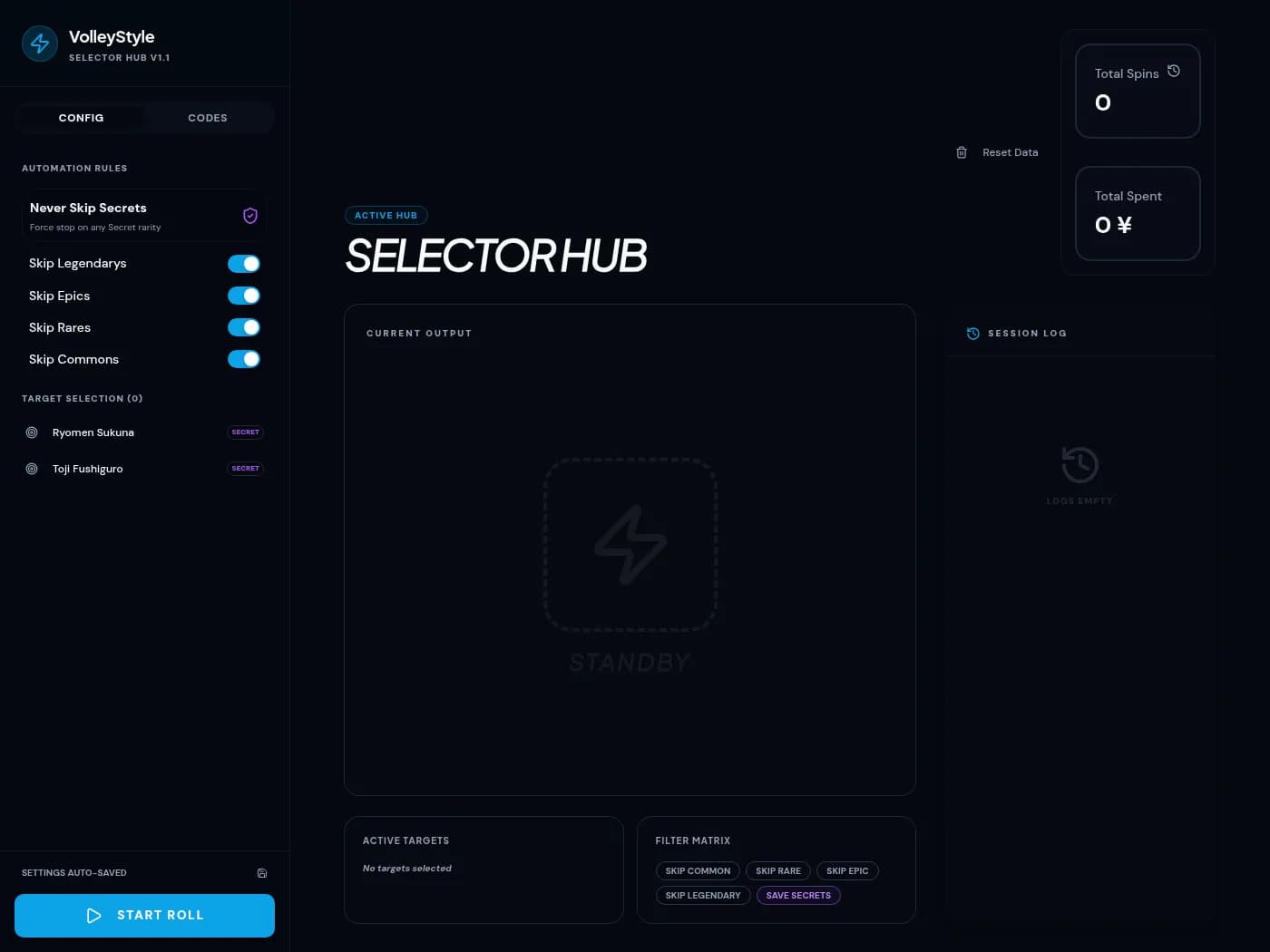 VolleyStyle Selector Hub