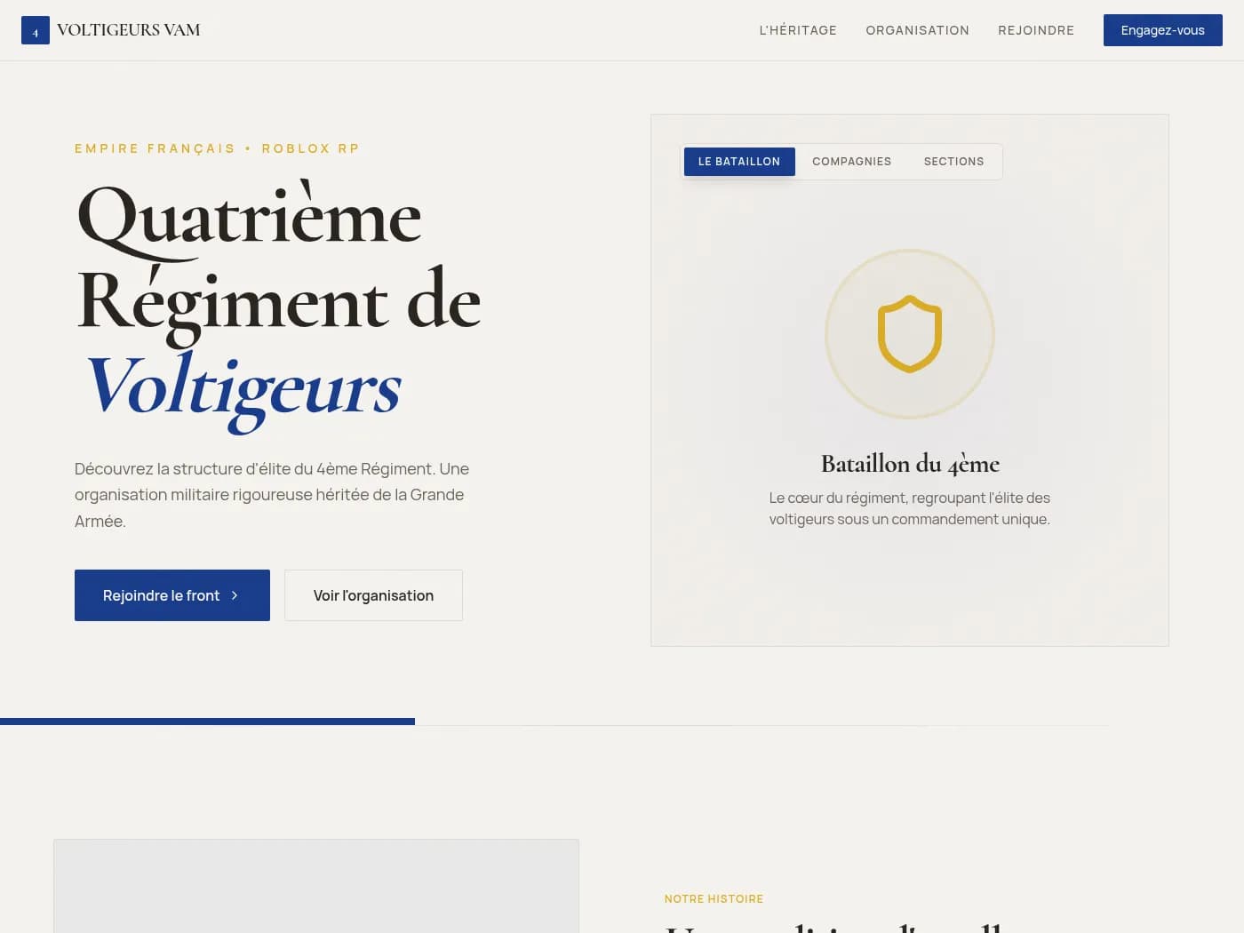 Voltigeurs VaM Website