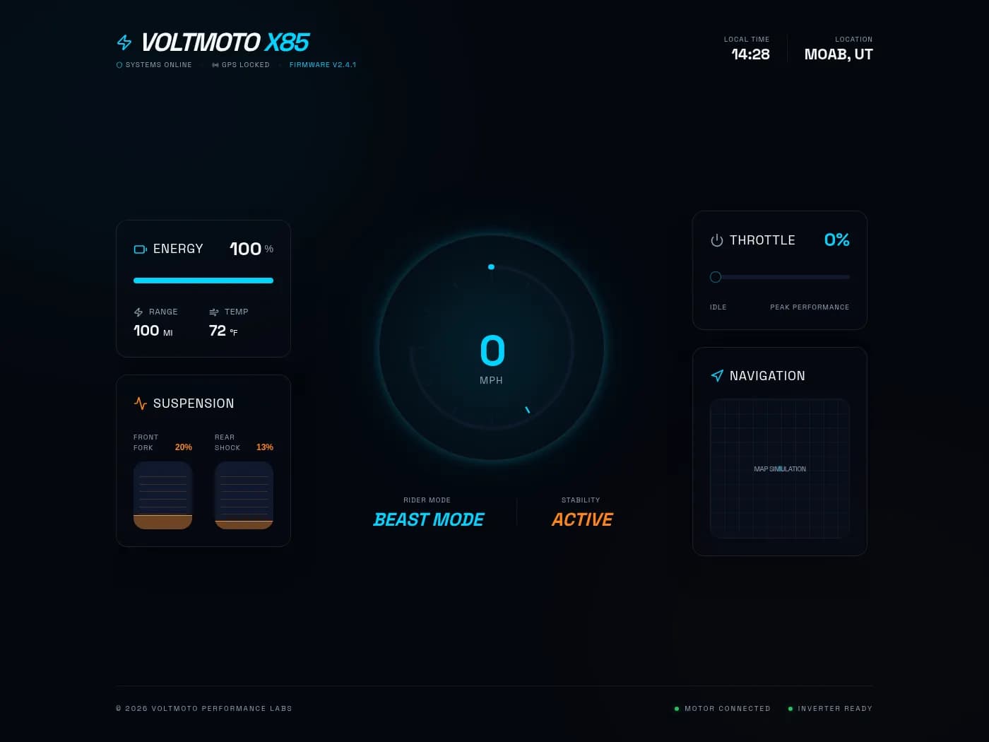 VoltMoto Bike Dashboard