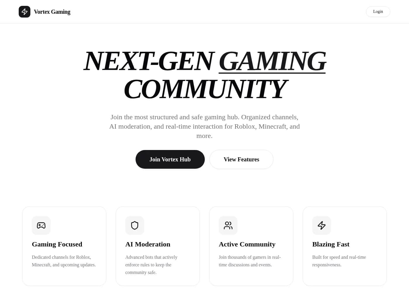 Vortex Gaming Hub