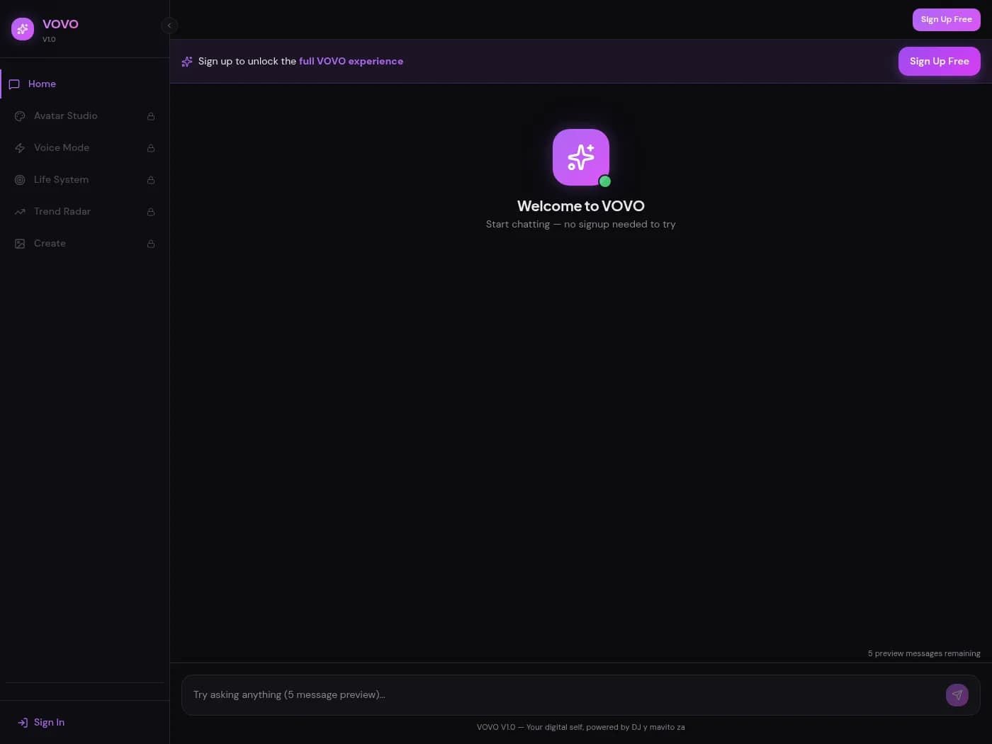VOVO AI Web App