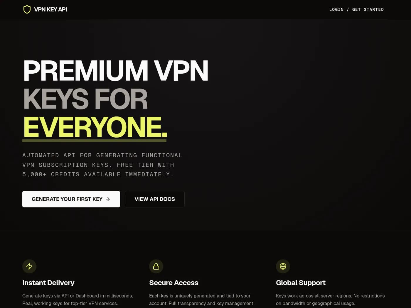 VPN Subscription Key API