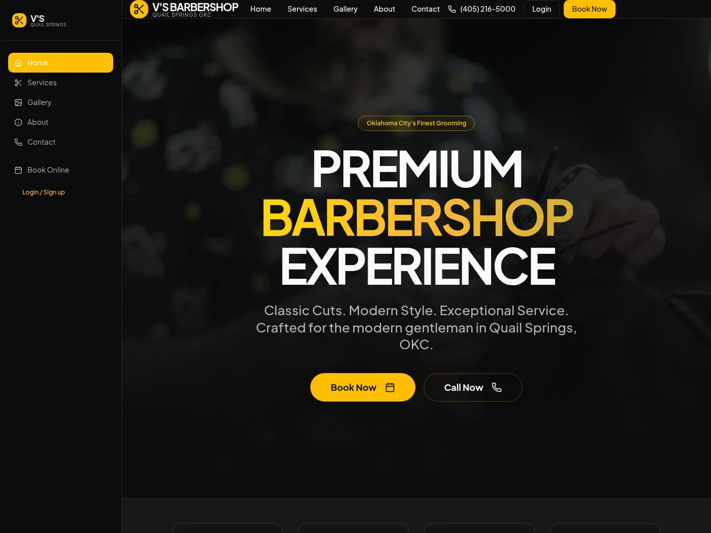 V's Barbershop Web Experience