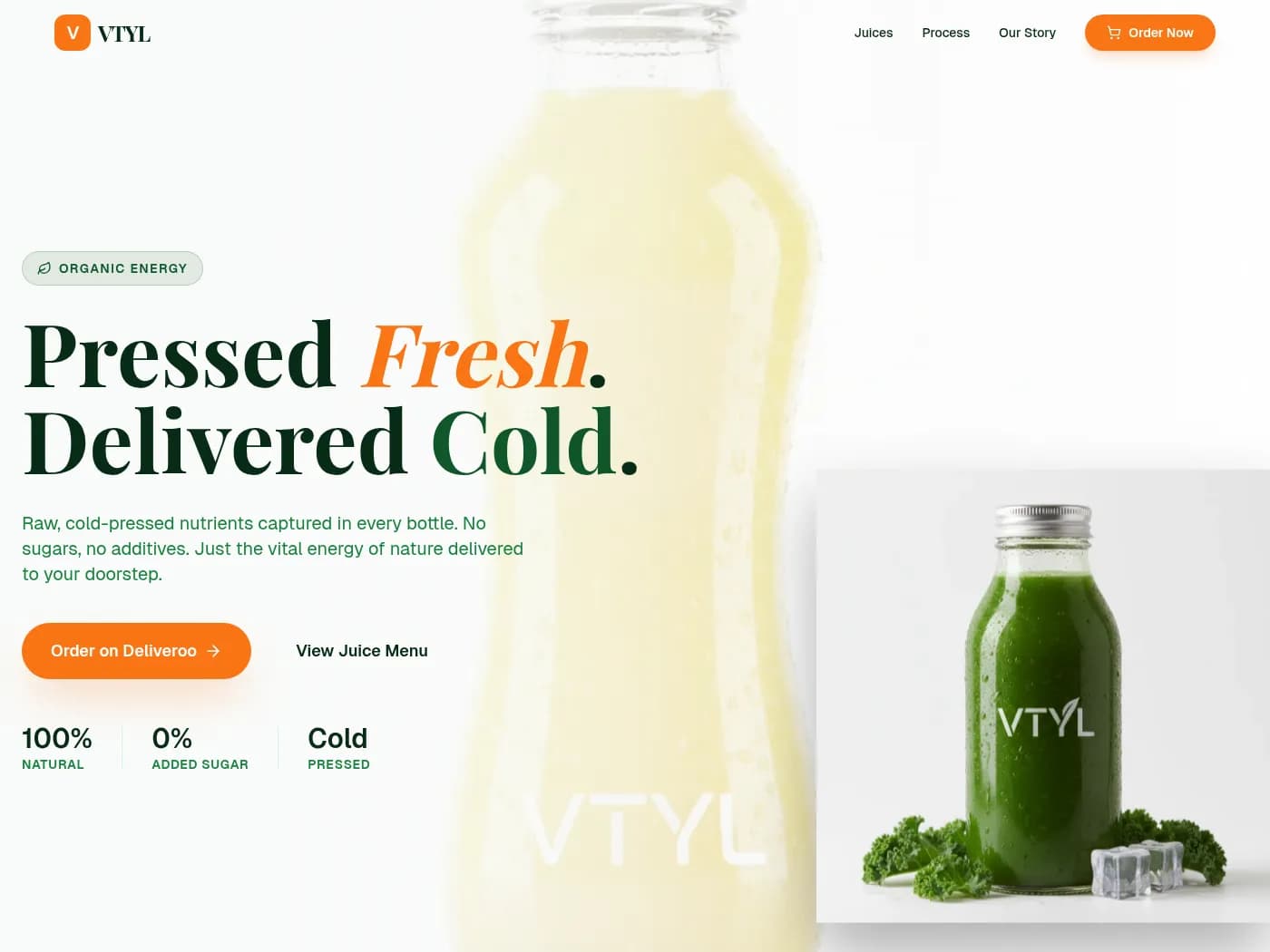 VTYL Juice Landing Page