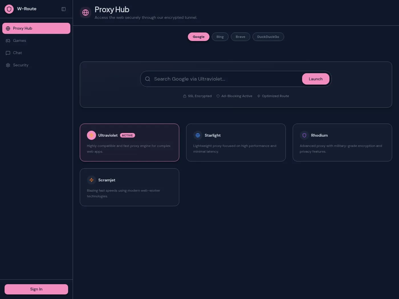 W-Route Proxy Hub