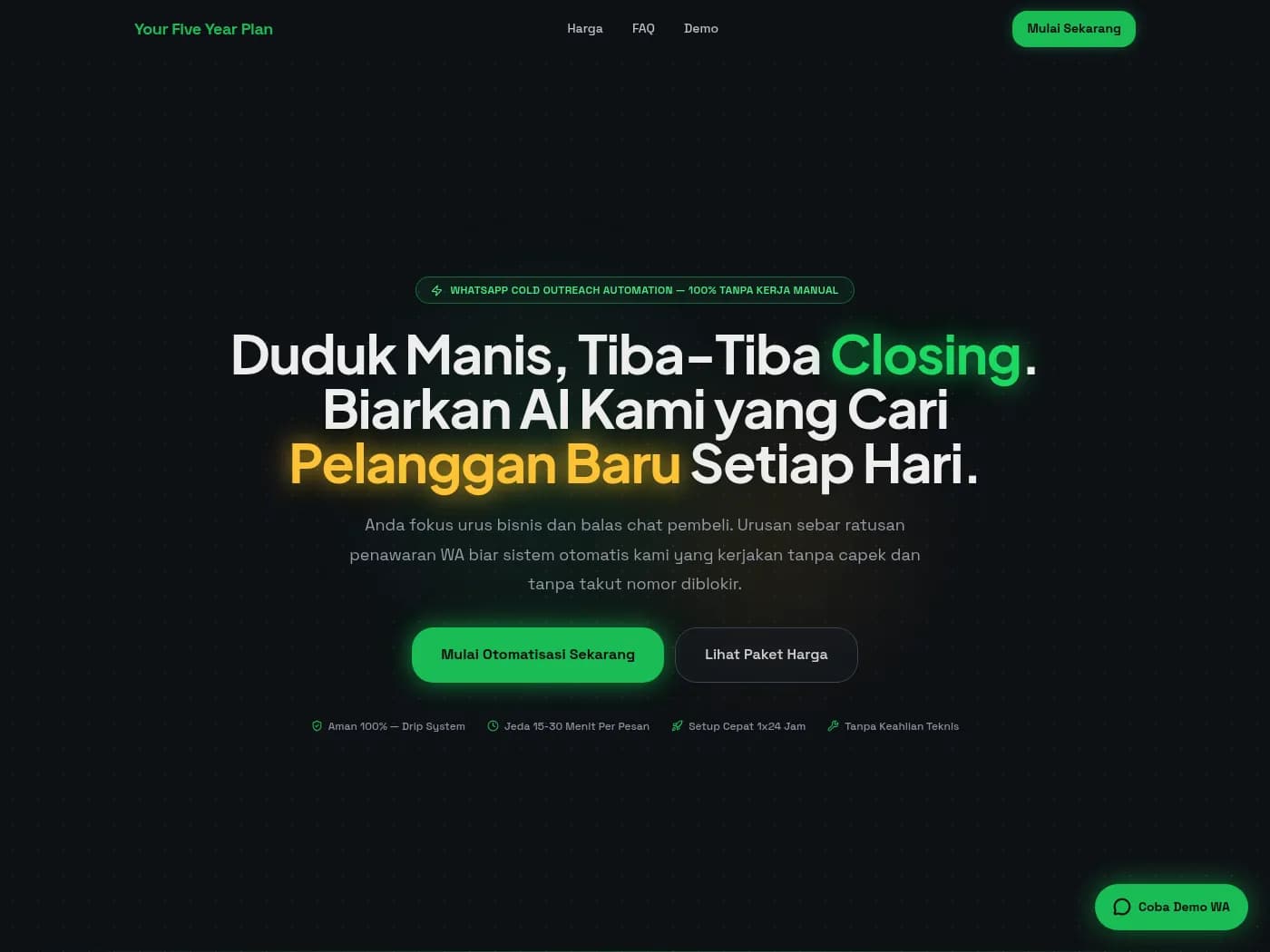 AutoWhatsApp Closing Page
