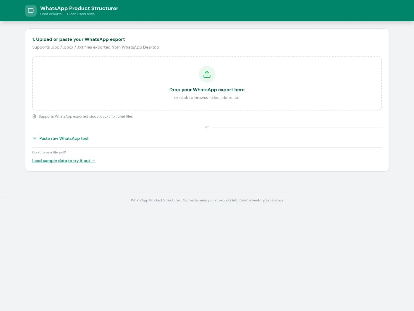 WhatsApp Product Structurer