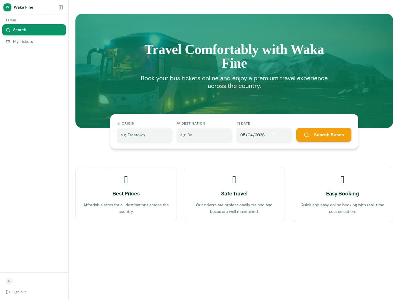 Waka Fine Bus Booker