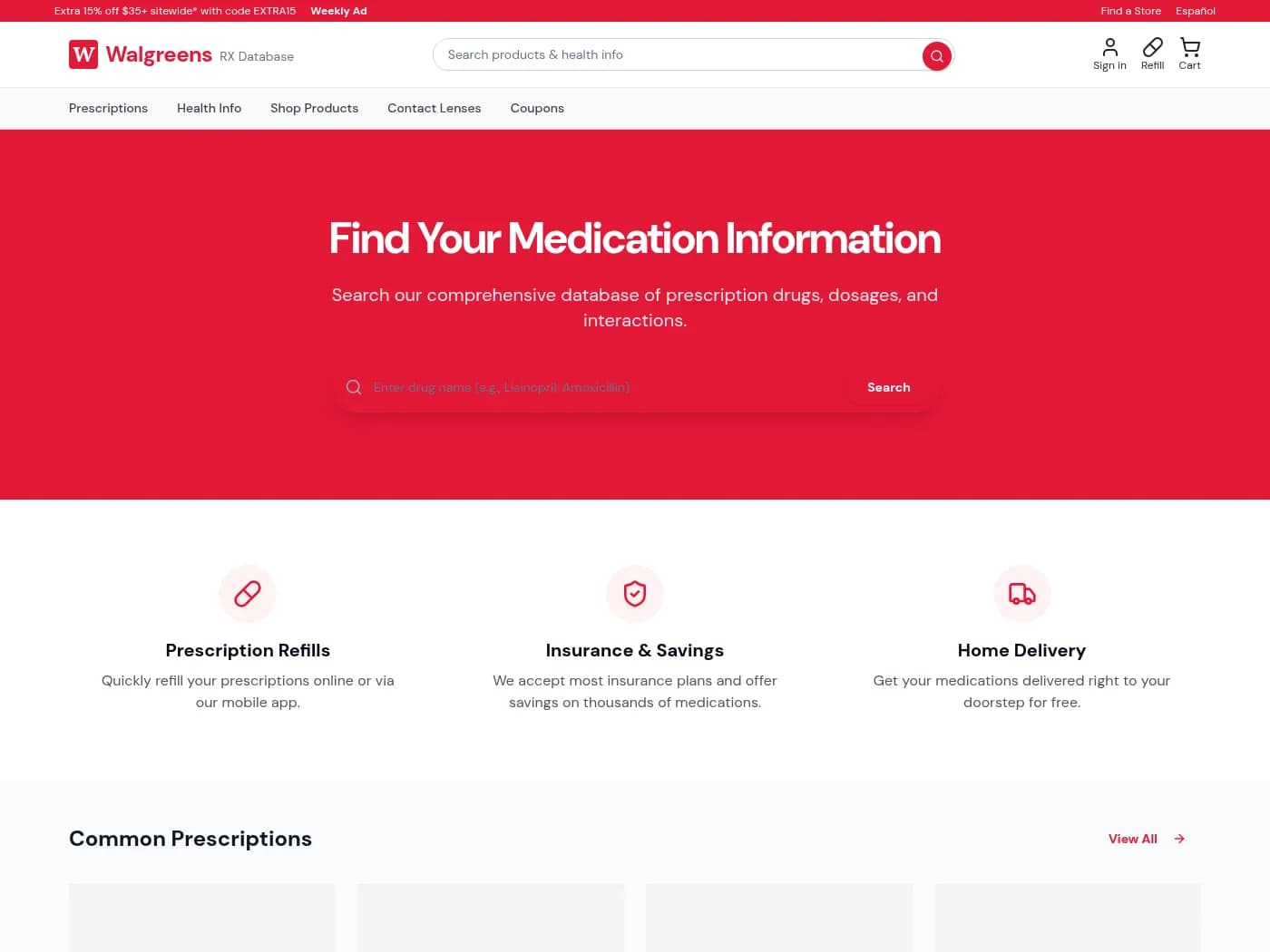 Walgreens RX Search