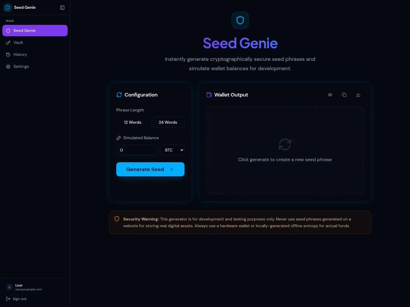 Crypto Wallet Seed Genie