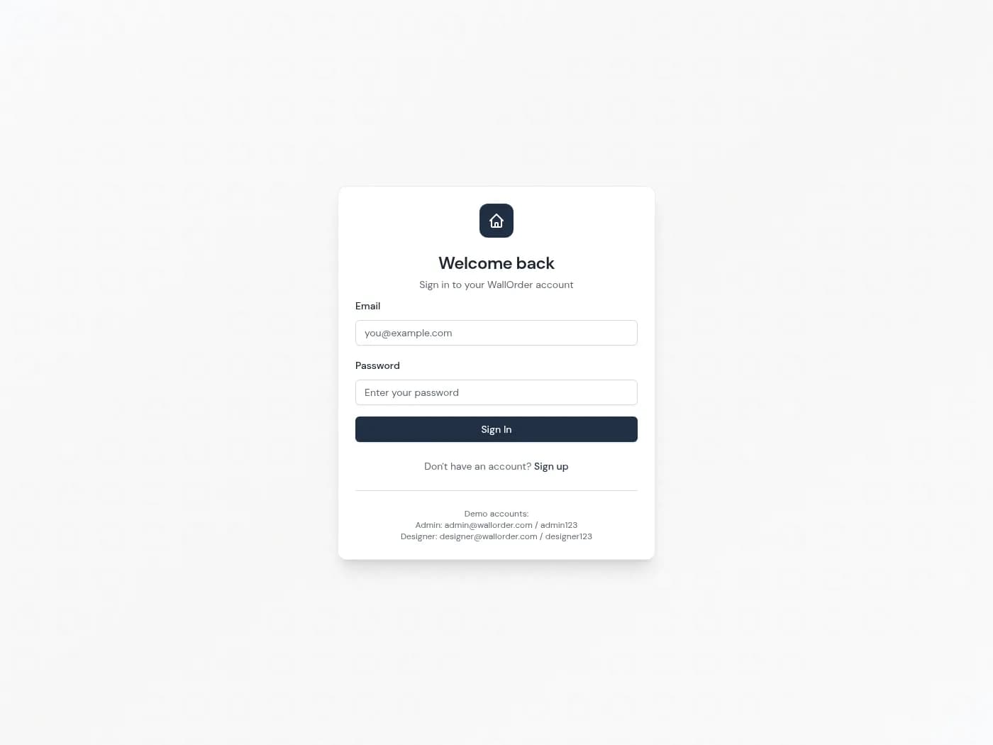 WallOrder Portal