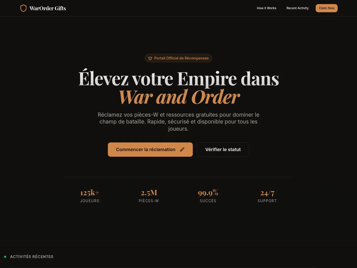 WarOrder Gift Portal