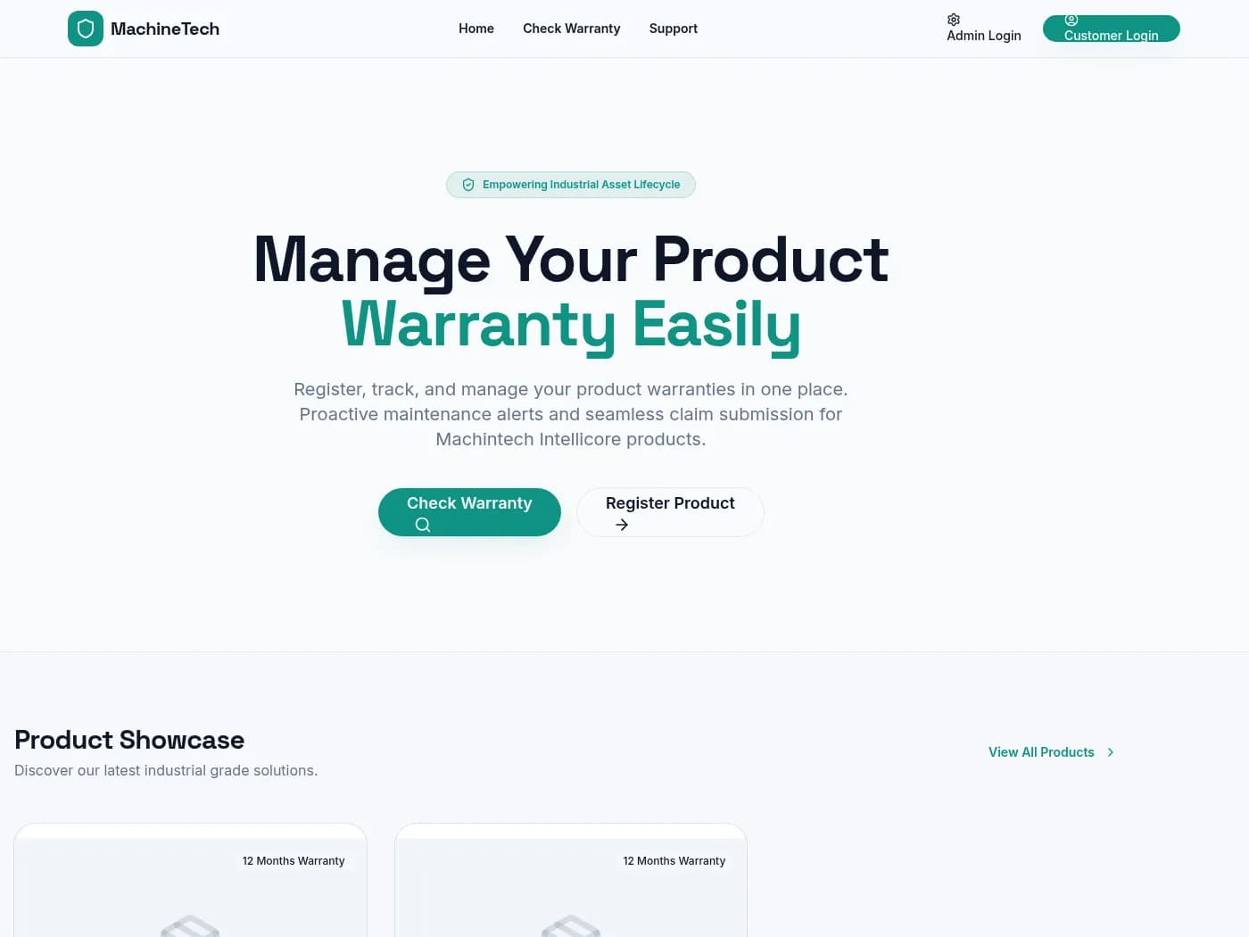 Intellicore Warranty Portal