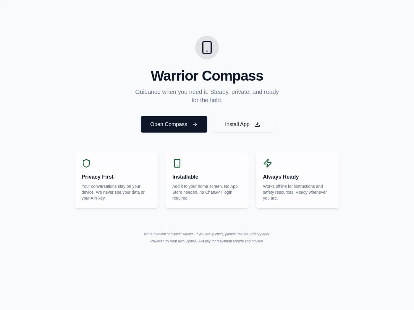 Warrior Compass PWA
