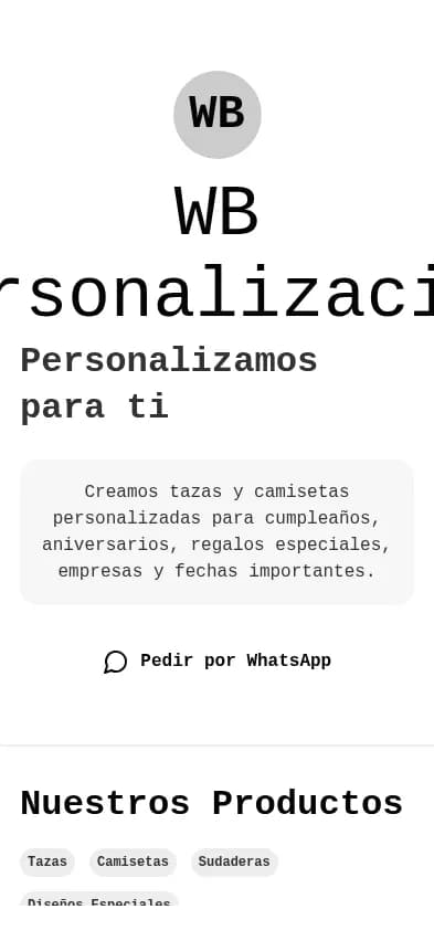 WB Personaliza App