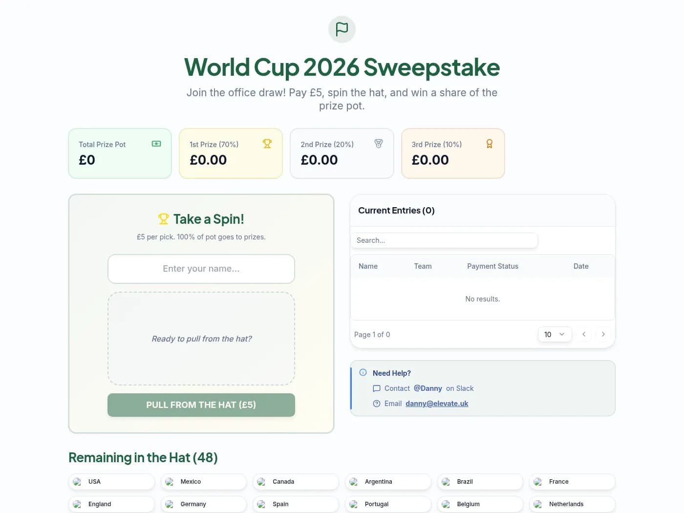 WC26 Office Sweepstake
