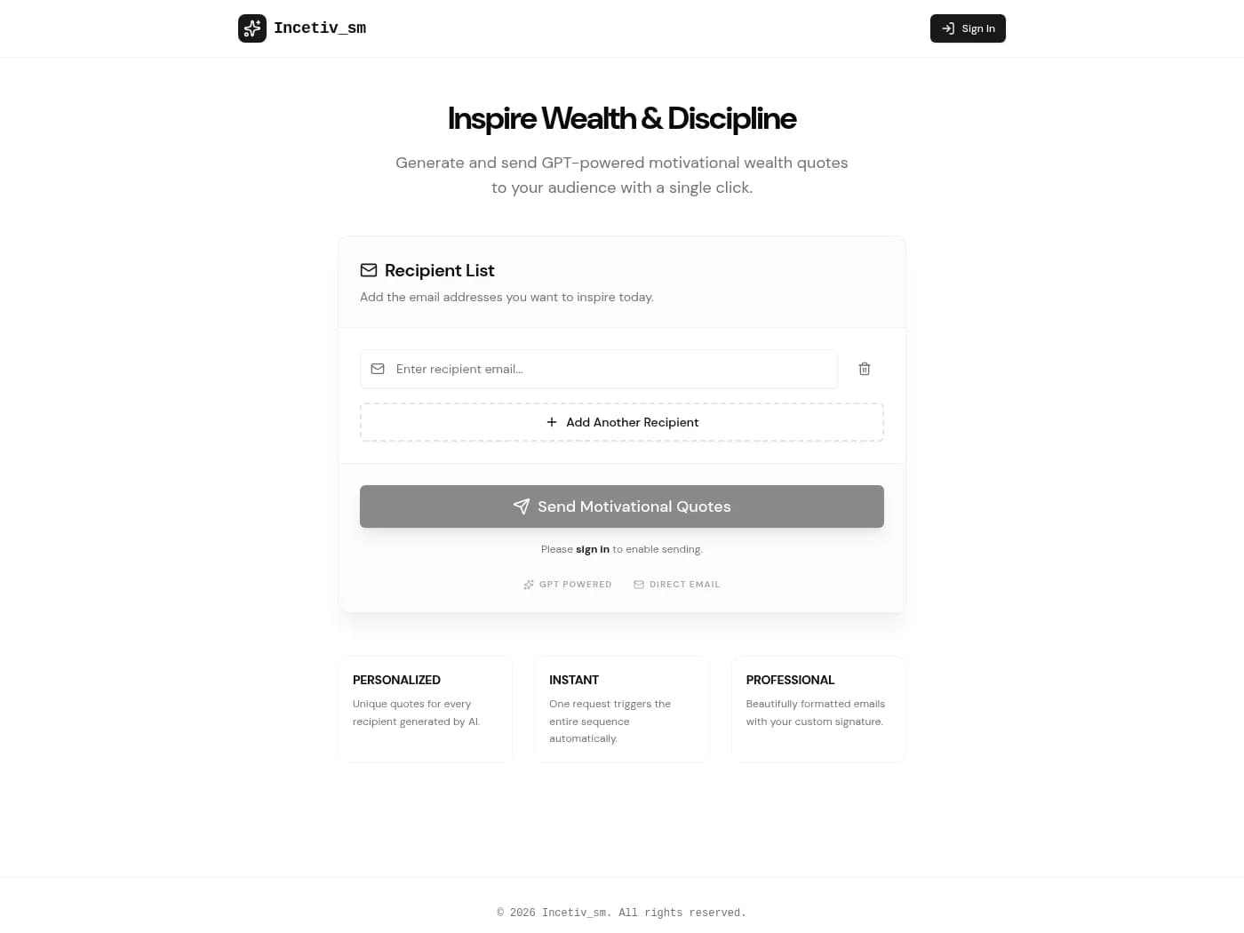 Motivational Wealth Emailer