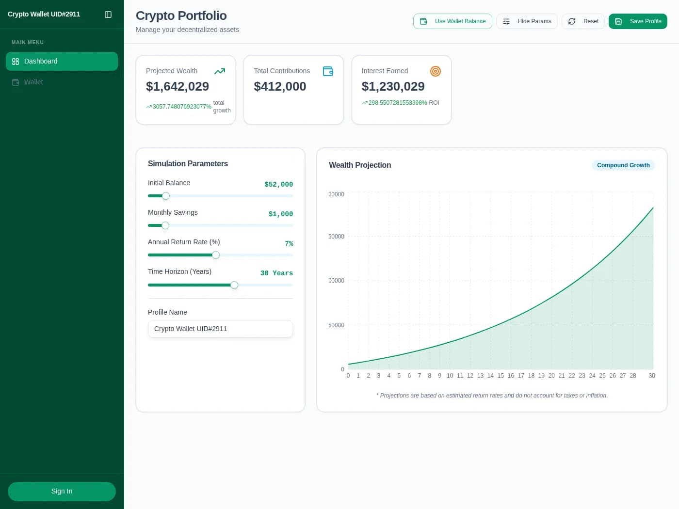 Wealth Profile Simulator