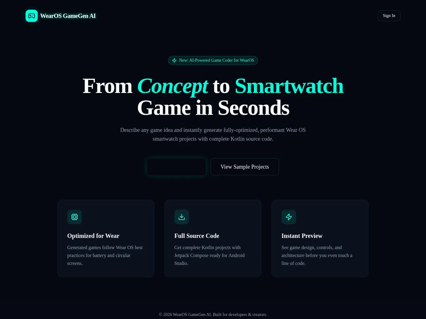Wear OS GameGen AI