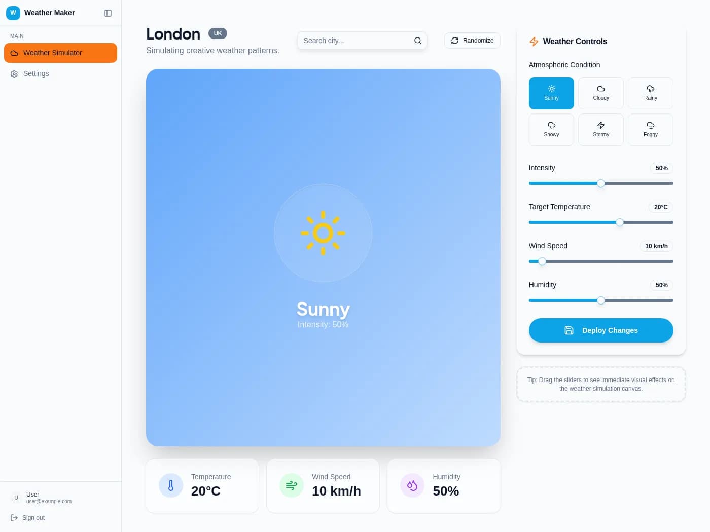 Weather Maker Web App
