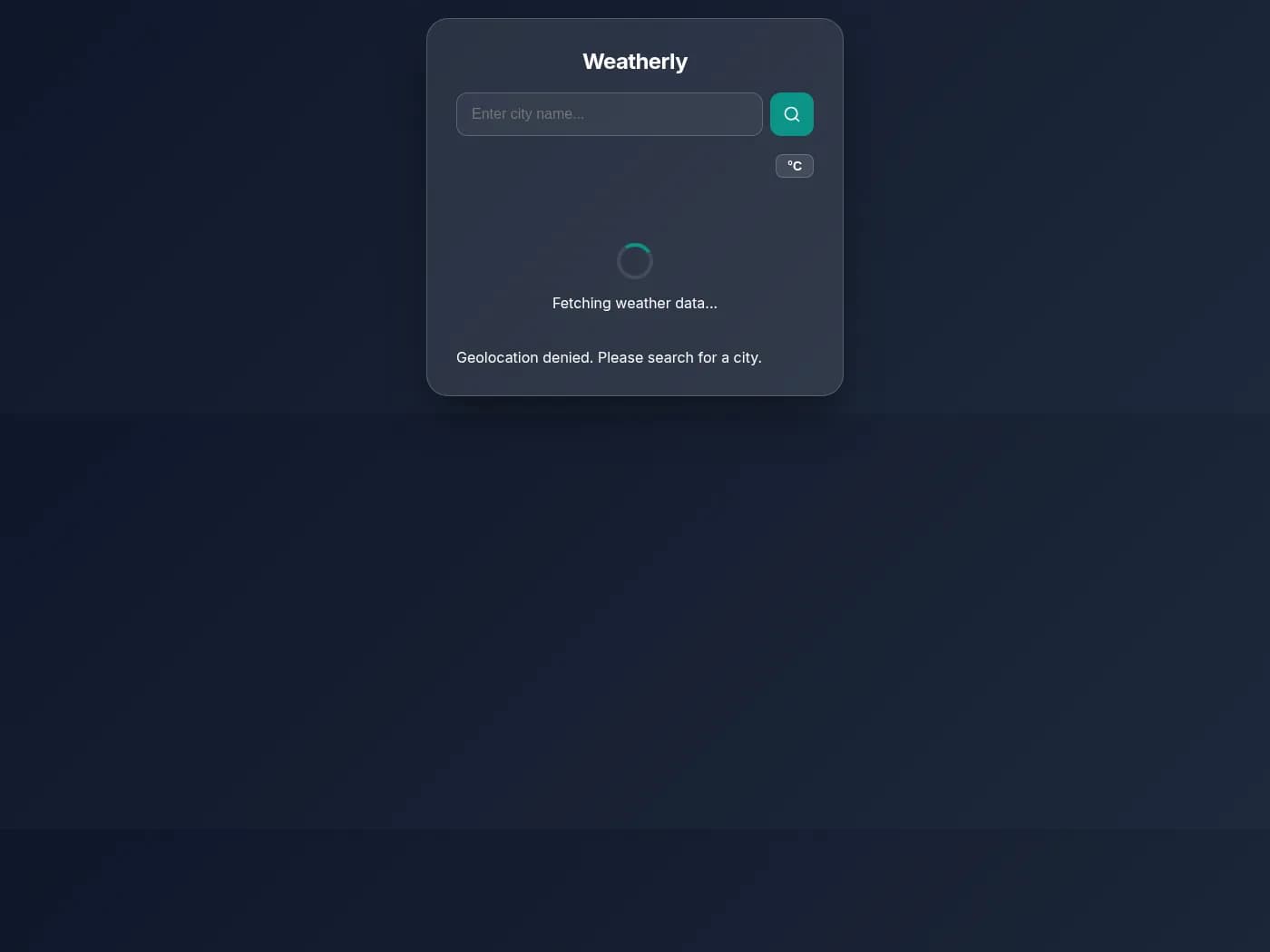 Weatherly Dashboard