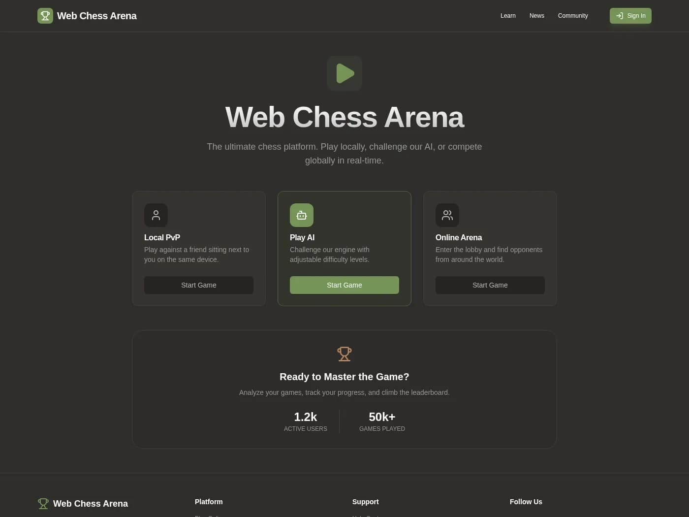 Web Chess Arena