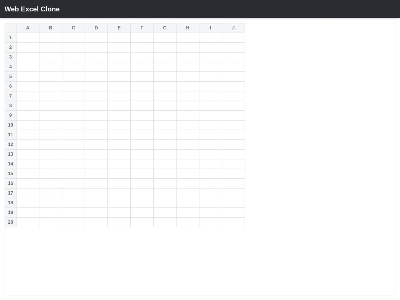 Web Excel Clone