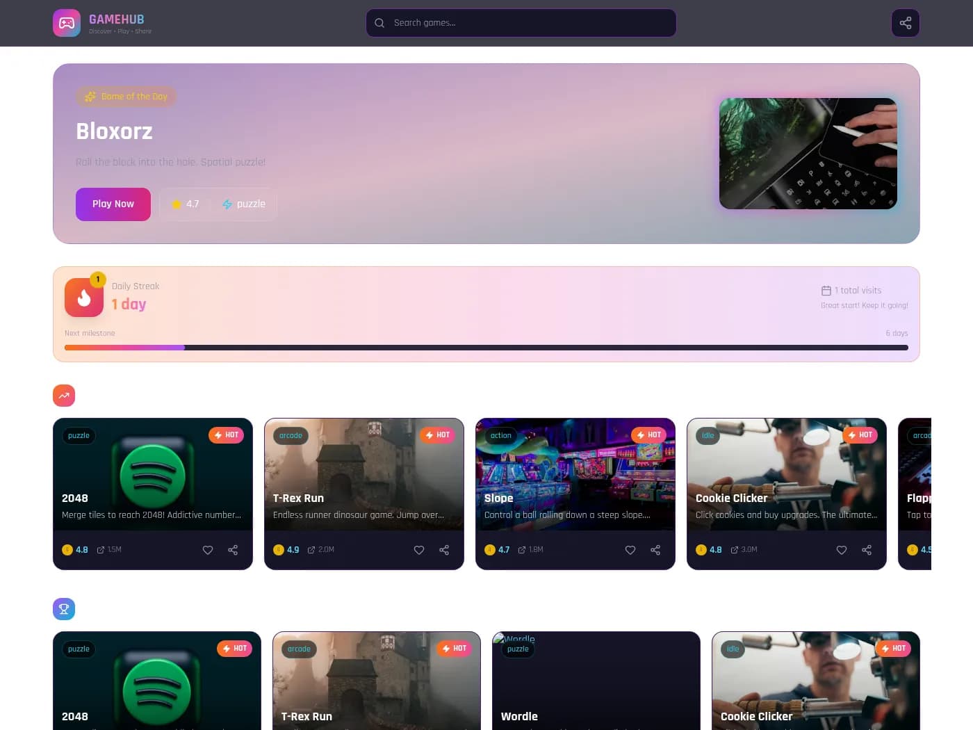 GameHub Discovery App
