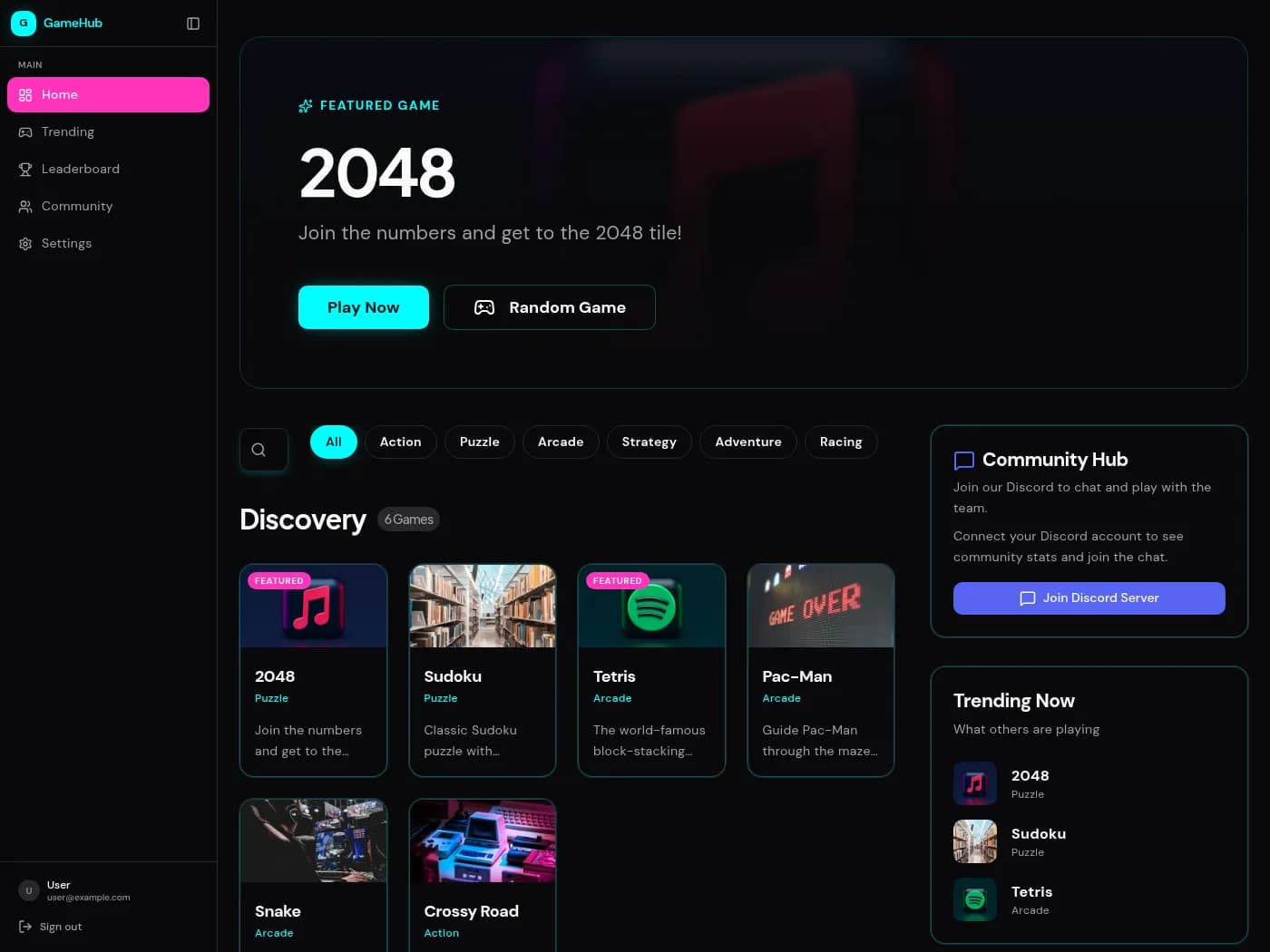 Web Game Hub