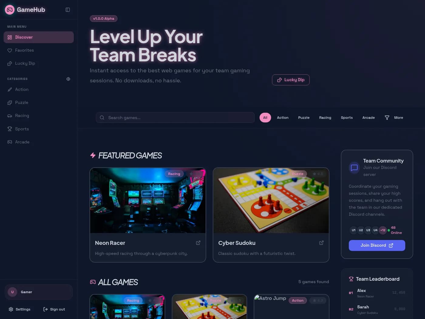 GamePortal Social Hub