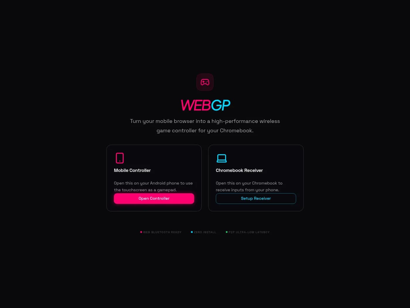 Web Gamepad Controller