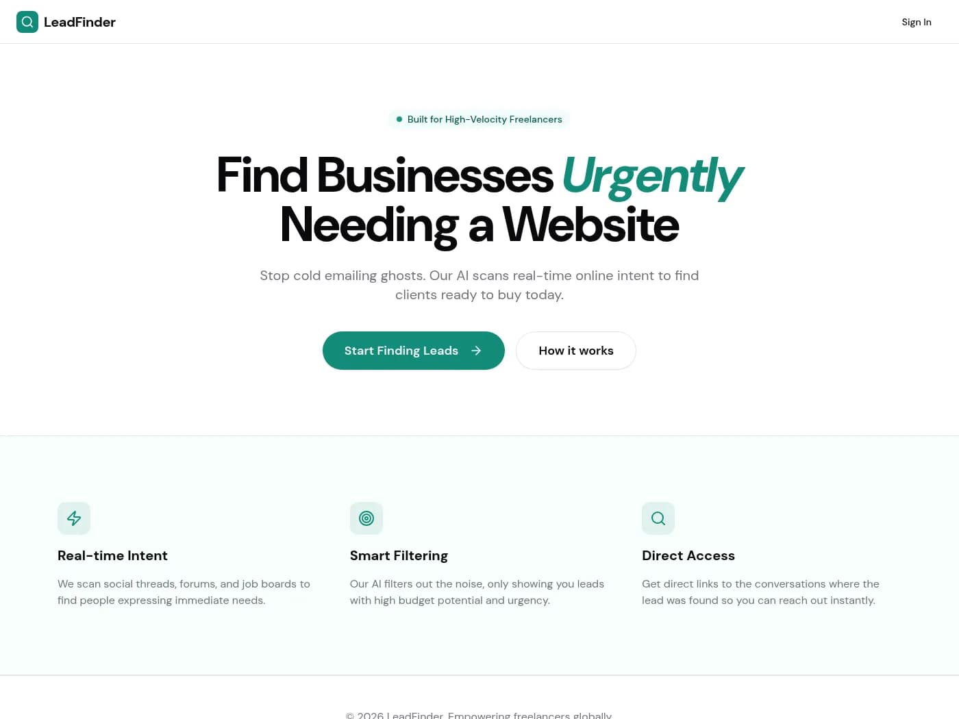 Urgent Web Leads Finder