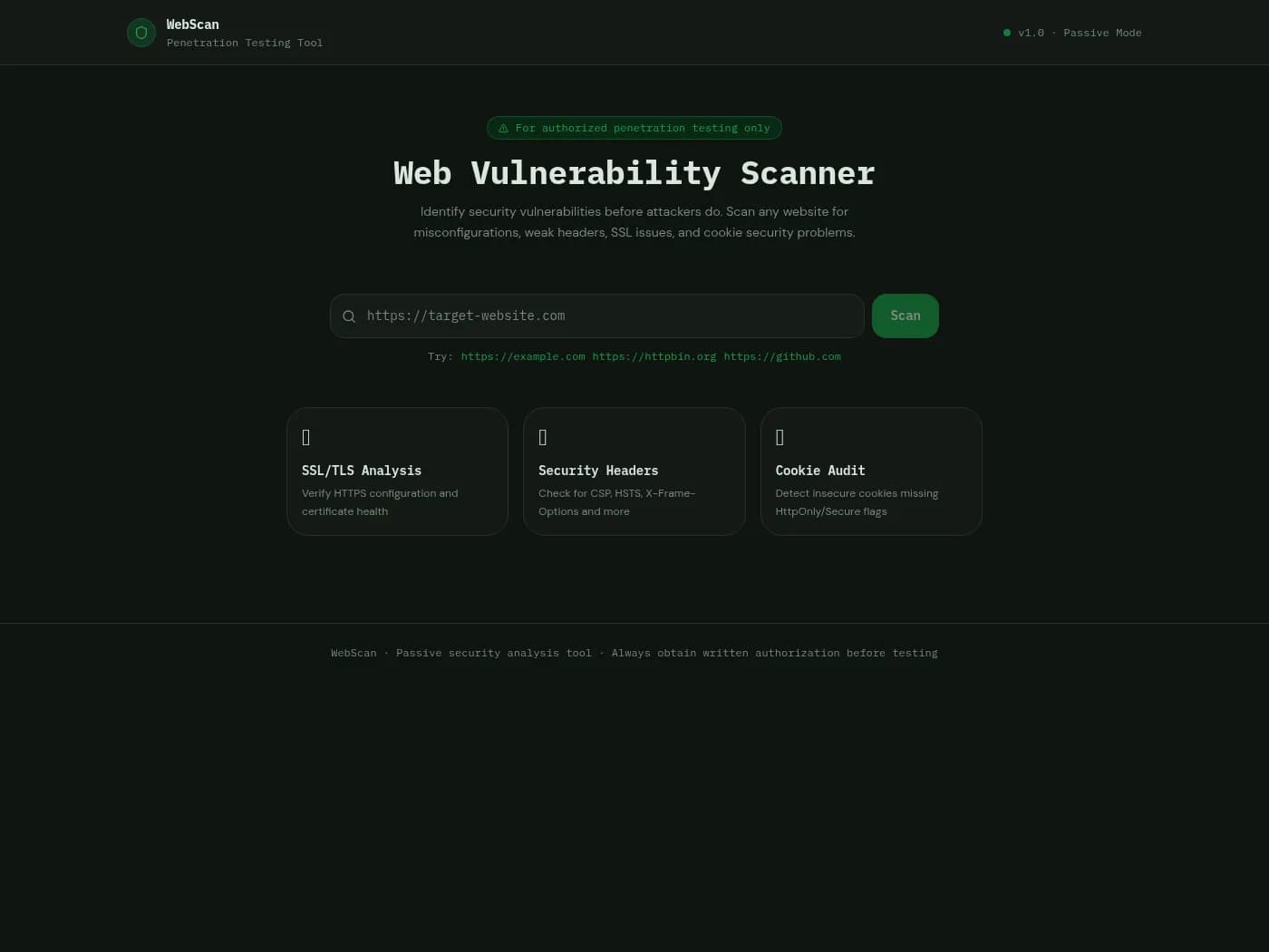 Web Vulnerability Scanner