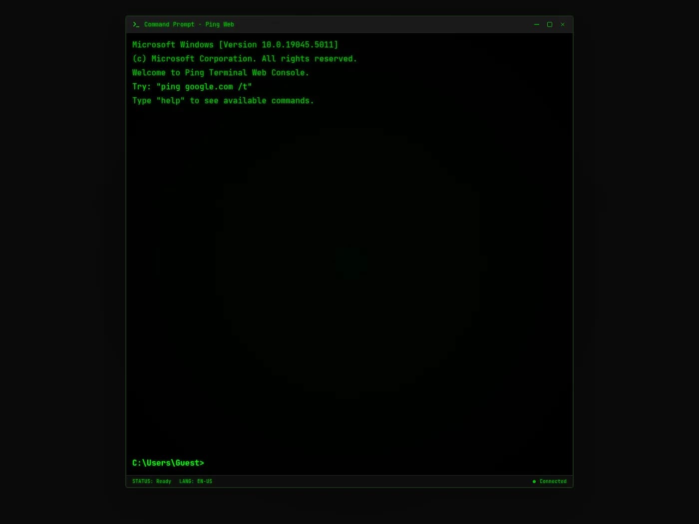 Ping Terminal Web