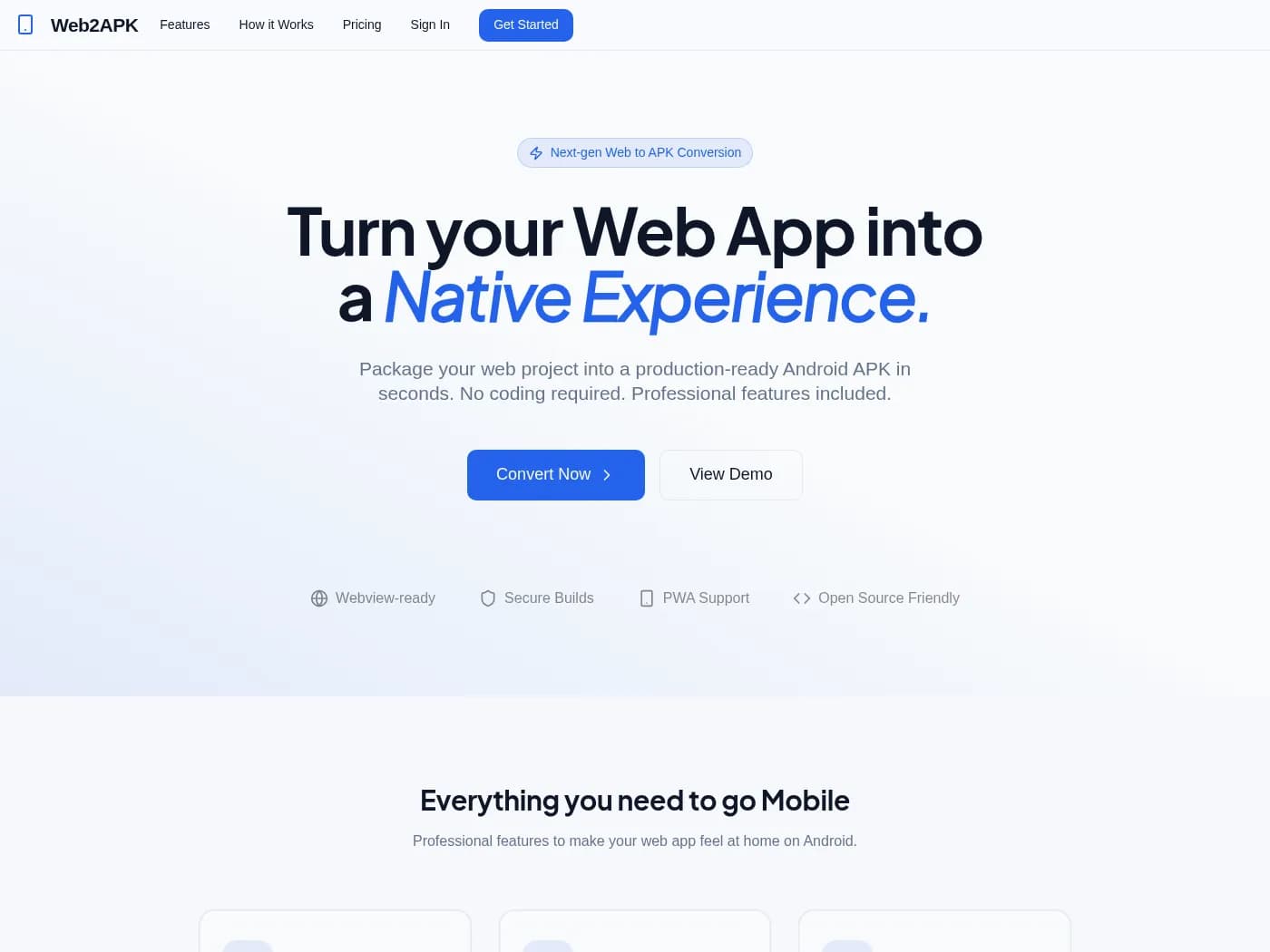 Web2APK Converter