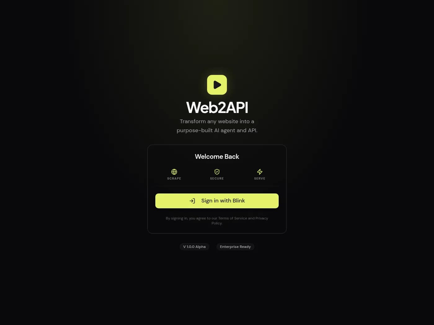 Web2API Agent Portal