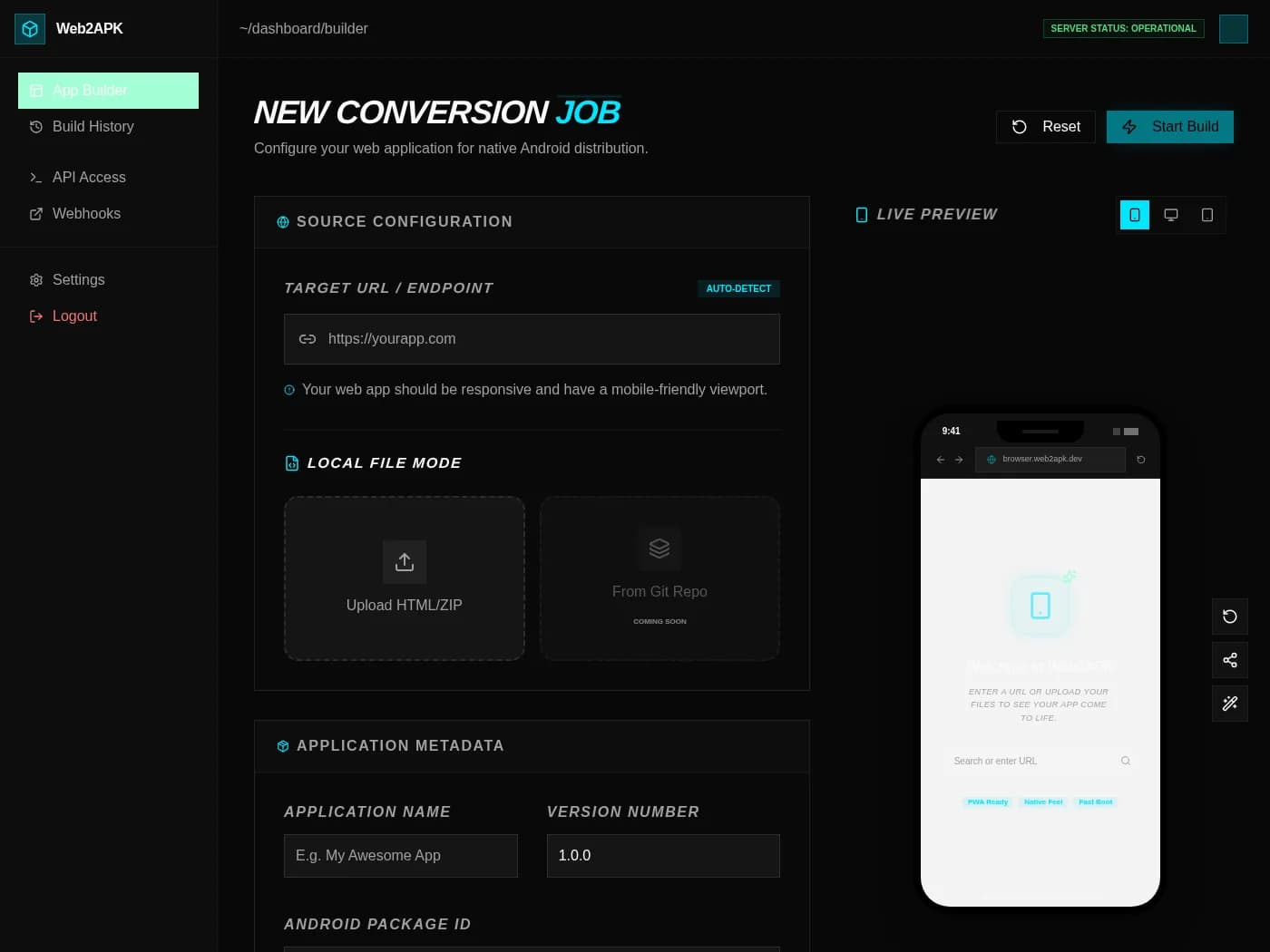 Web2APK Converter