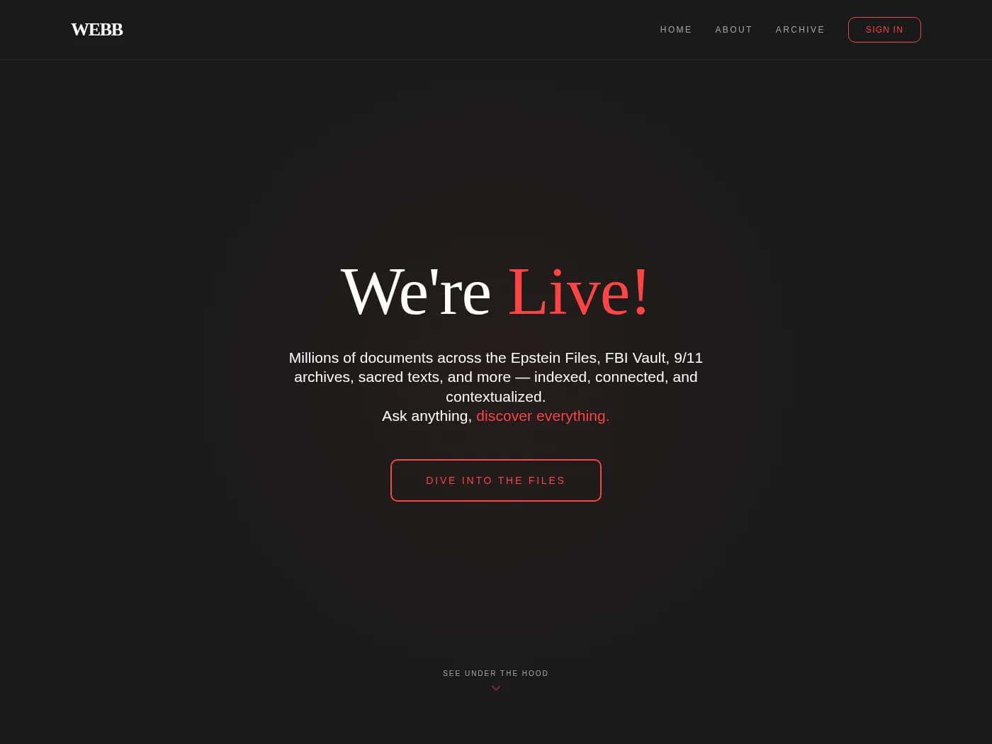 Webb Archive Explorer