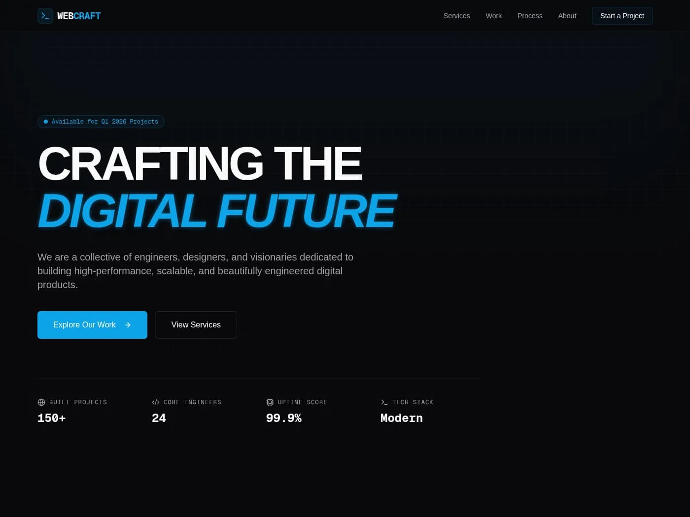 WebCraft Dark App