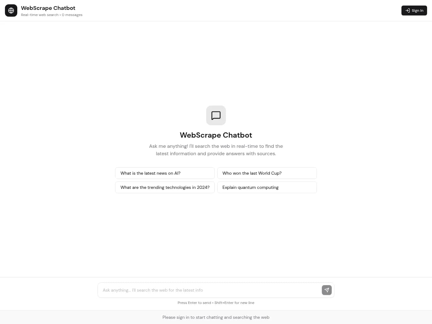 WebScrape Chatbot