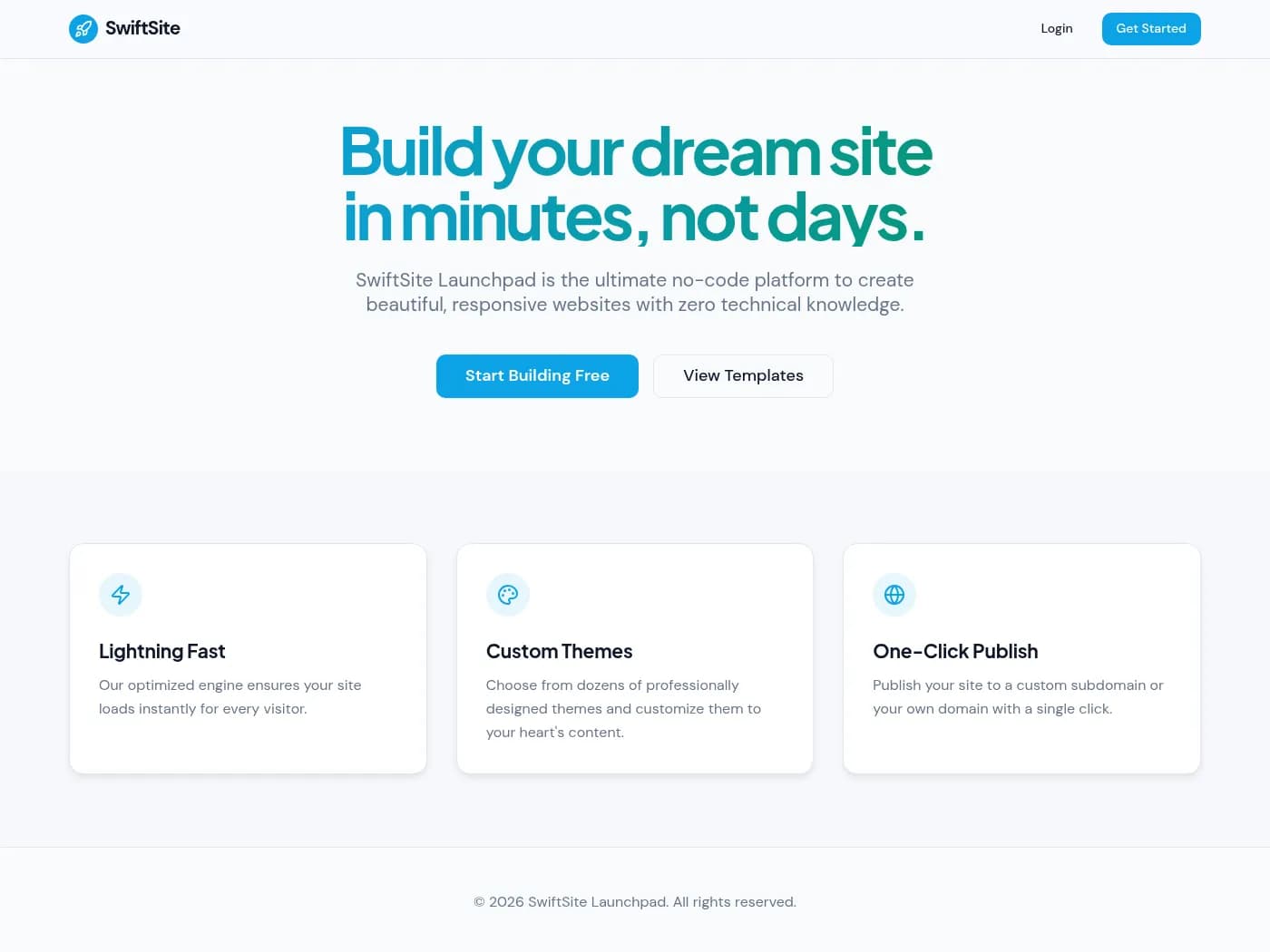 SwiftSite Launchpad
