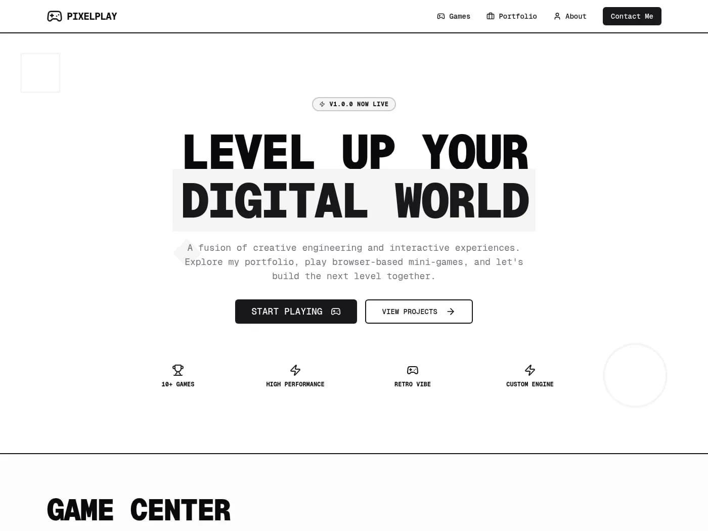 PixelPlay Website & Games